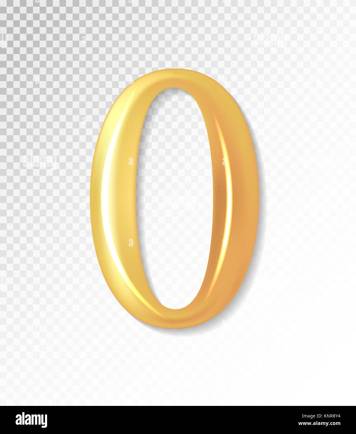 Vector 3d matt golden number collection - null, zero, 0. Eps 10 using ...