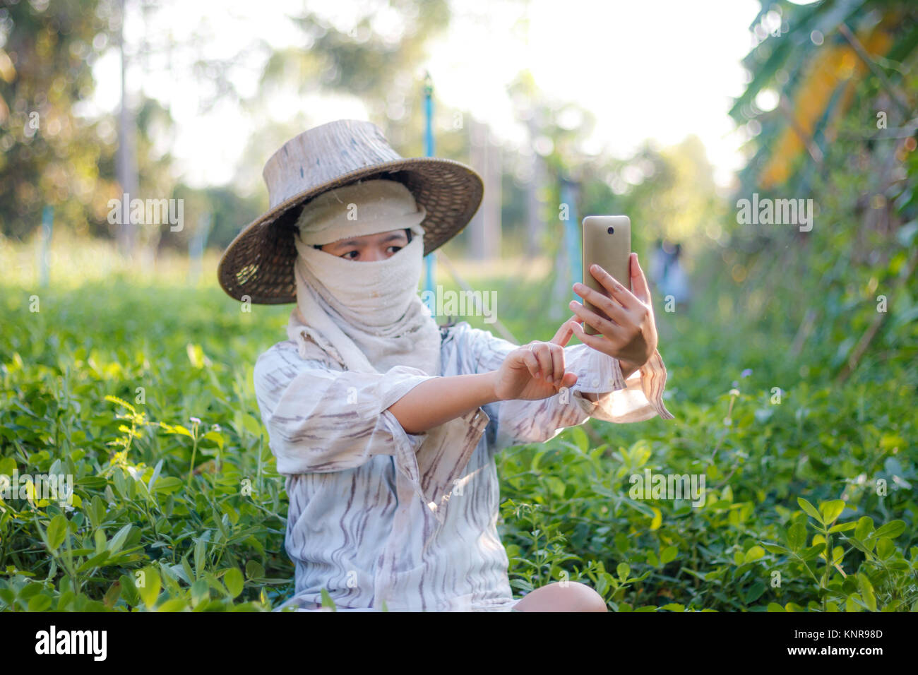 Agriculture smartphone in hands farmer hi-res stock photography and ...