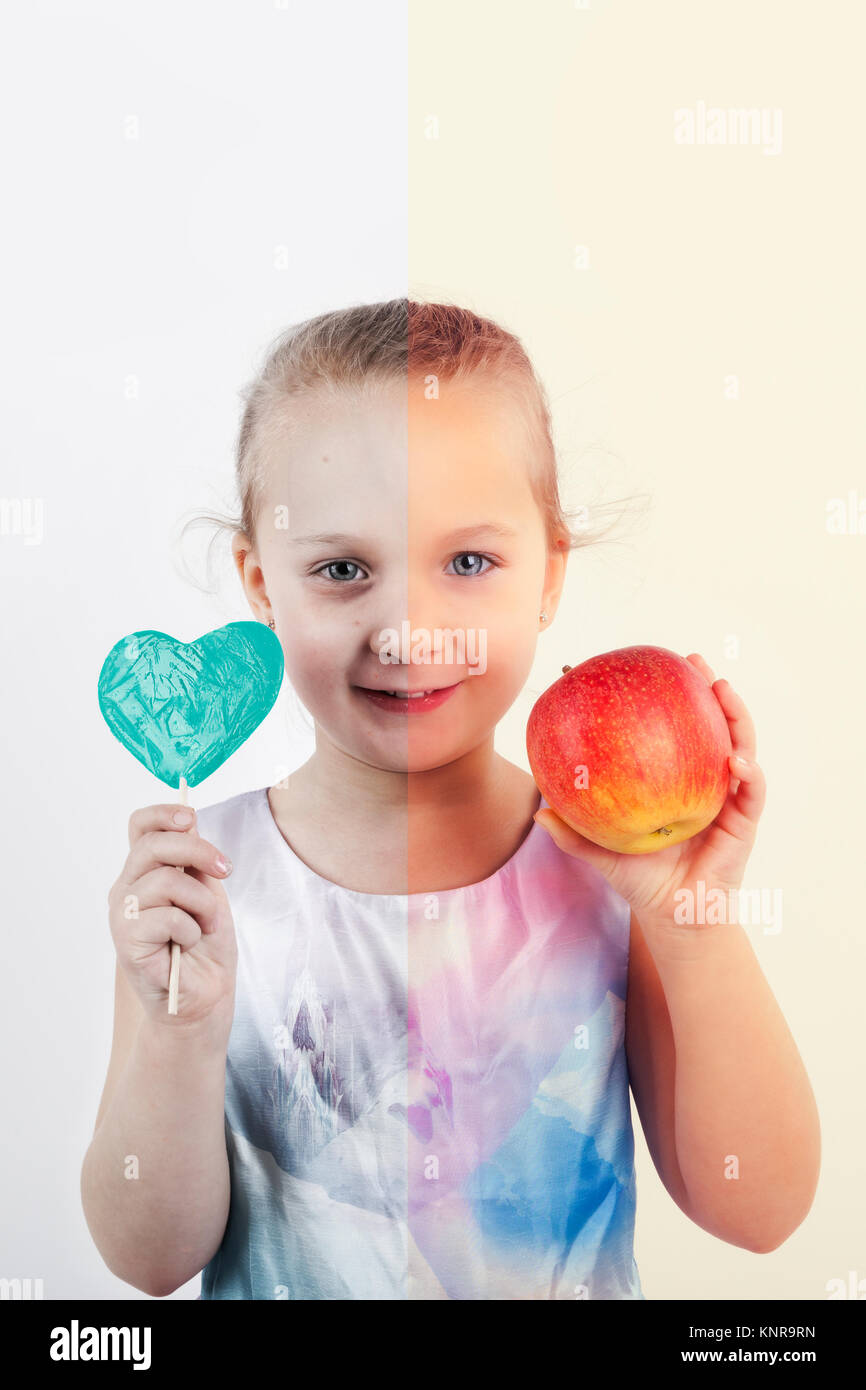 Kid fruit candy thinking hi-res stock photography and images - Alamy