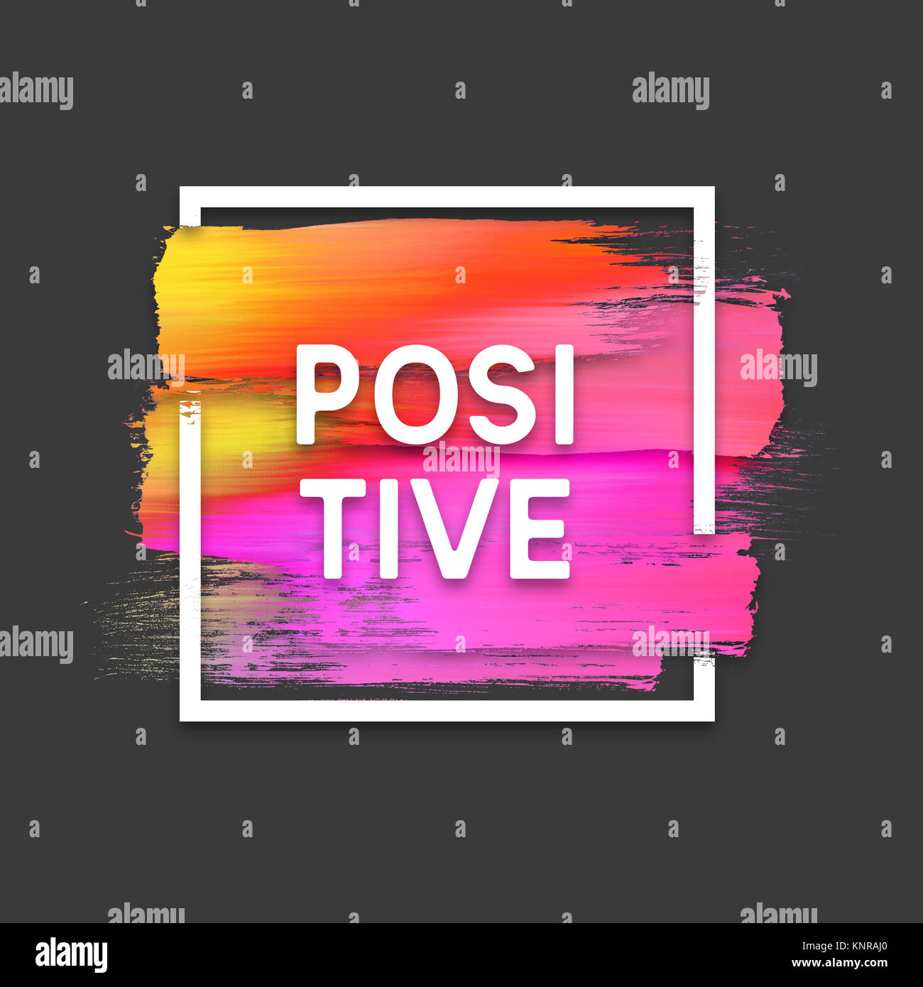 Motivation square watercolor stroke poster. Positive. Quote ...