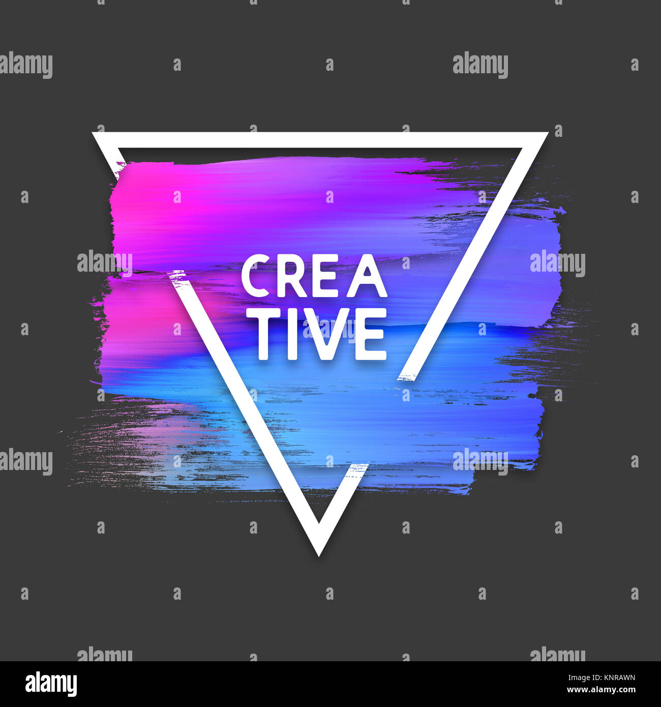 Motivation triangle watercolor stroke poster. Creative. Quote ...