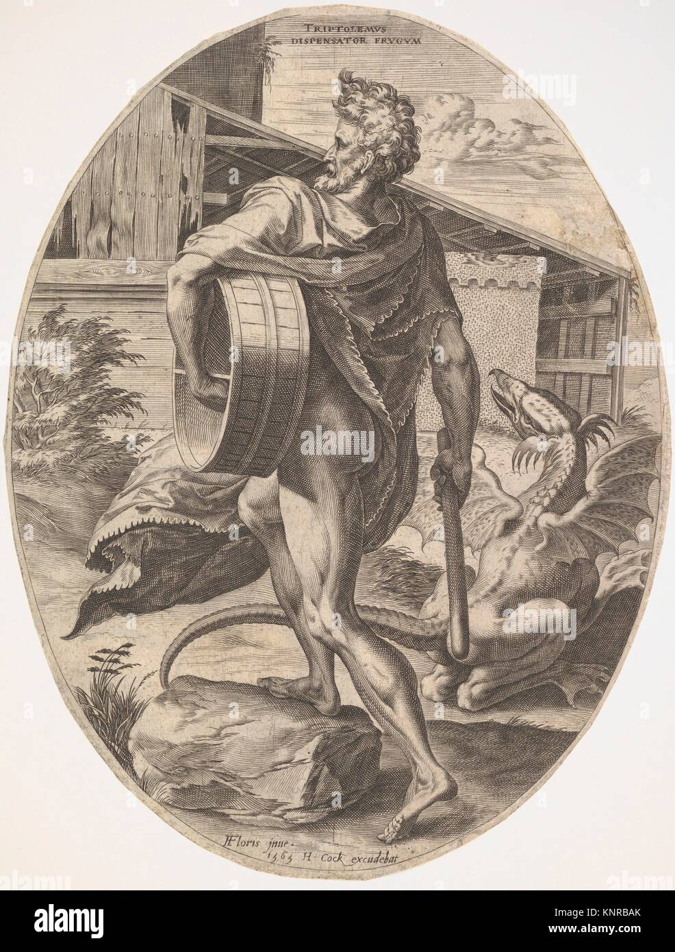 Triptolemus from The Rural Gods. Artist: Cornelis Cort (Netherlandish ...