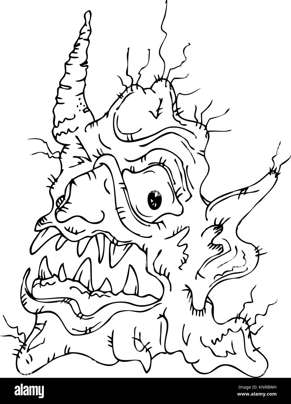 Fantastic fairy awful creature (vector cartoon outline graphic ...