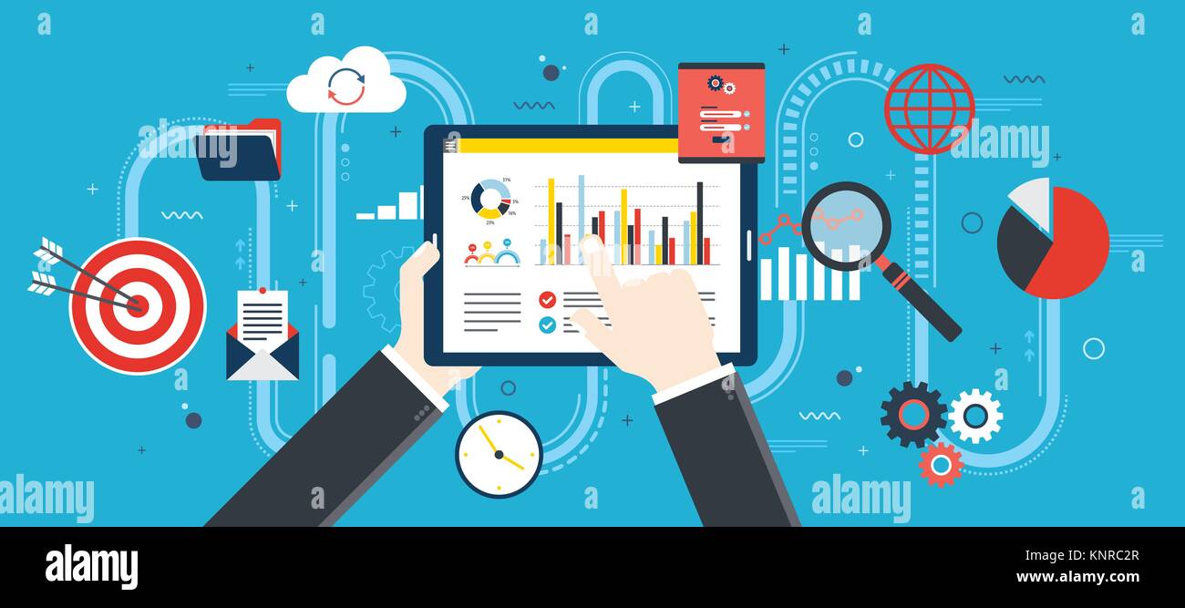 Flat design vector illustration concept of financial investment ...