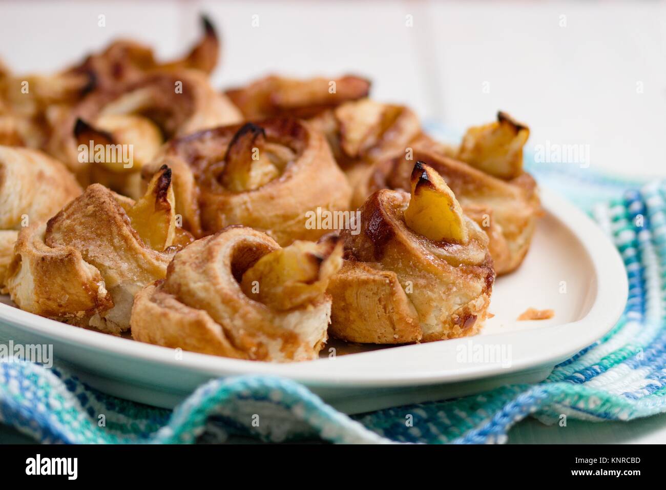 Small apple pointy hat shaped pastries ready for serving and eating at ...