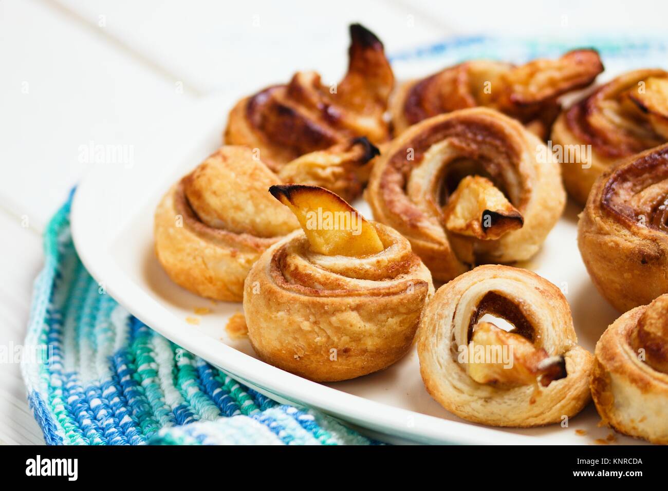 Small apple pointy hat shaped pastries ready for serving and eating at ...