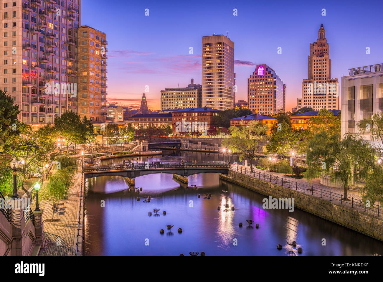 Providence, Rhode Island, USA park and skyline Stock Photo - Alamy