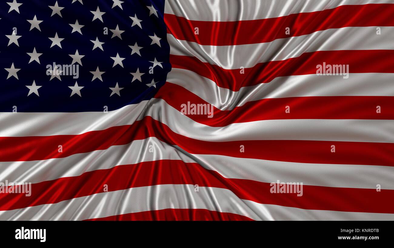 american flag, 3d illustration. flag with wavy forms Stock Photo - Alamy