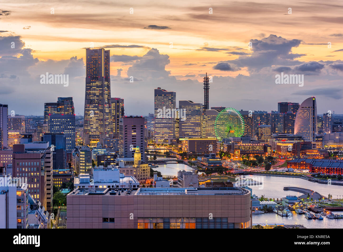 Yokohama, Kanagawa, Japan cityscape of Minato Mirai District Stock ...