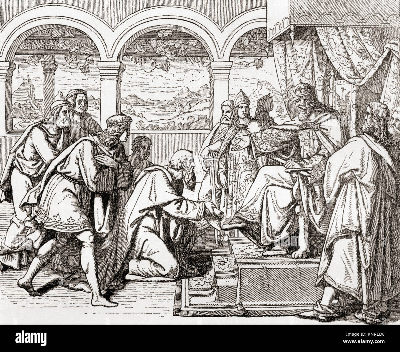 Ambassadors from Harun al-Rashid bearing gifts to the court of ...