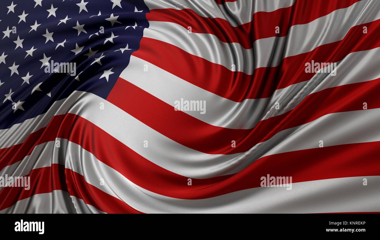 american flag, 3d illustration. flag with wavy forms Stock Photo - Alamy
