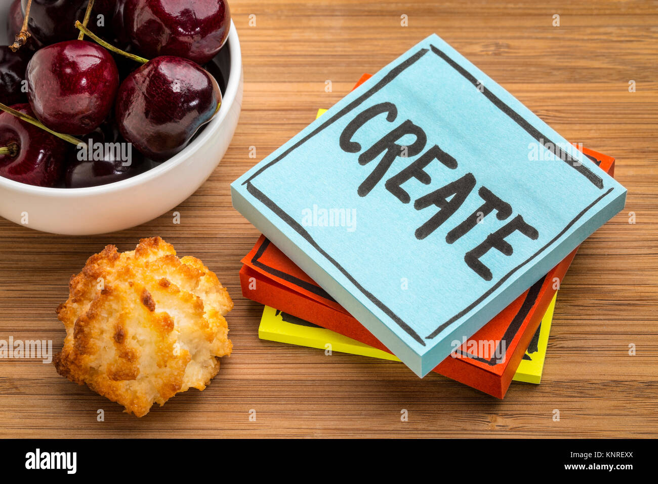 create - advice, reminder or encouragement - handwriting in black ink ...