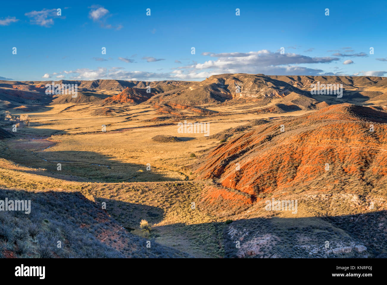sunset over foothills of Rocky Mountain - Red Mountain Open Space in ...