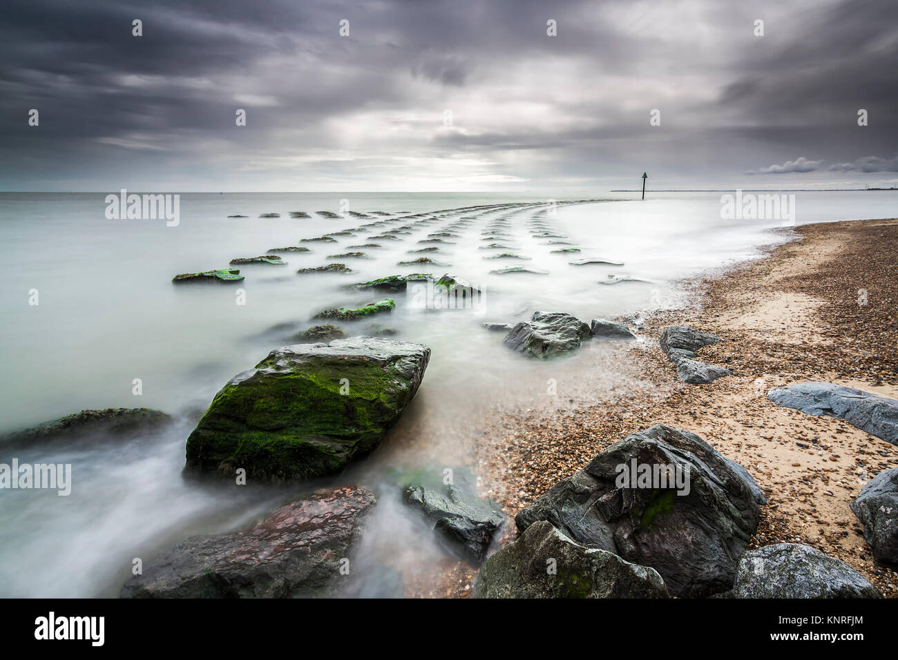 sea break waves in Felixstowe - UK Stock Photo - Alamy