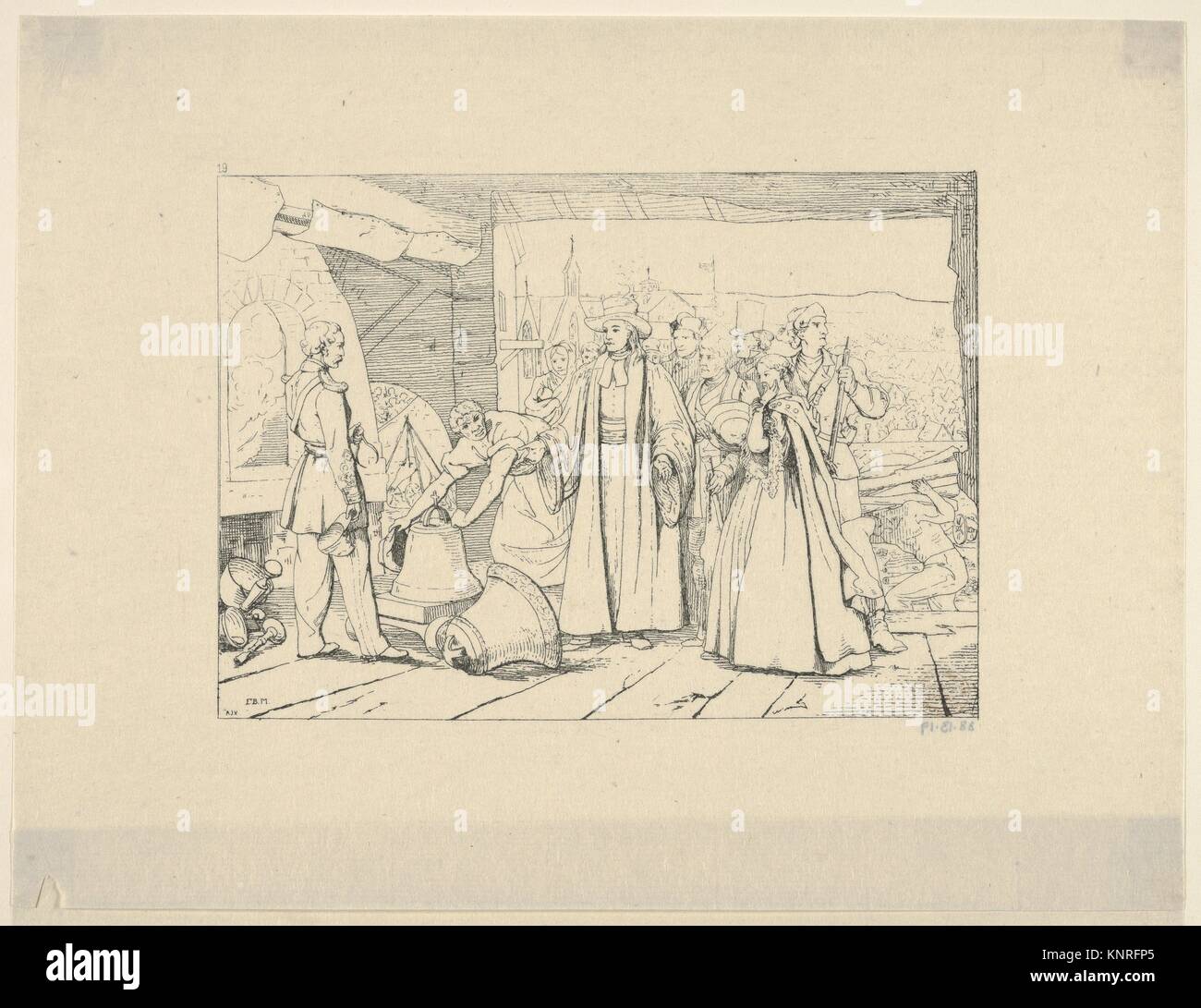 Offering of Bells to be Cast into Cannon (from Confederate War Etchings ...