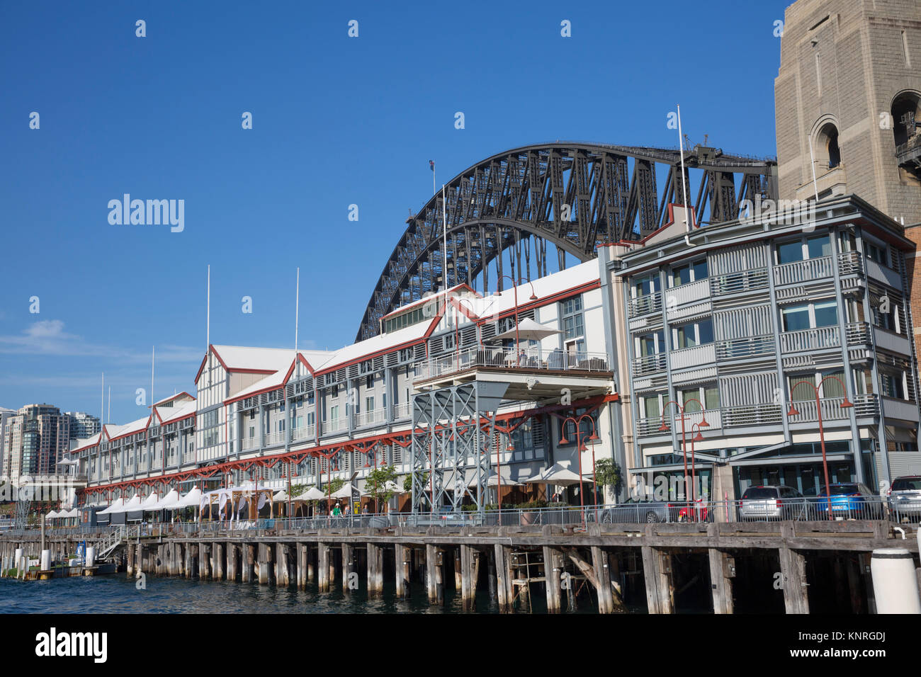 Pier 1 in Walsh Bay and Sydney harbour bridge,Sydney,Australia Stock ...