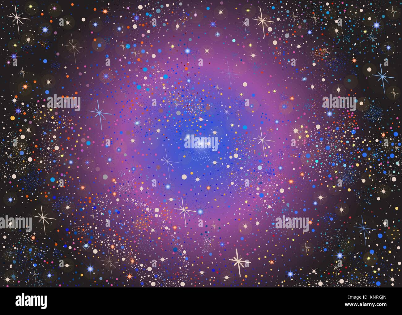 Pattern with stars and bright shiny stars on dark background. Supernova ...