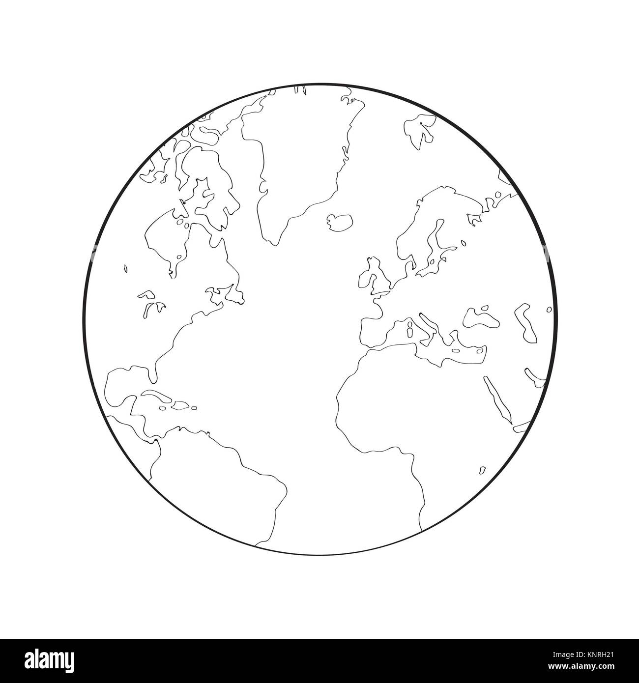 Planet earth line drawing hi-res stock photography and images - Alamy