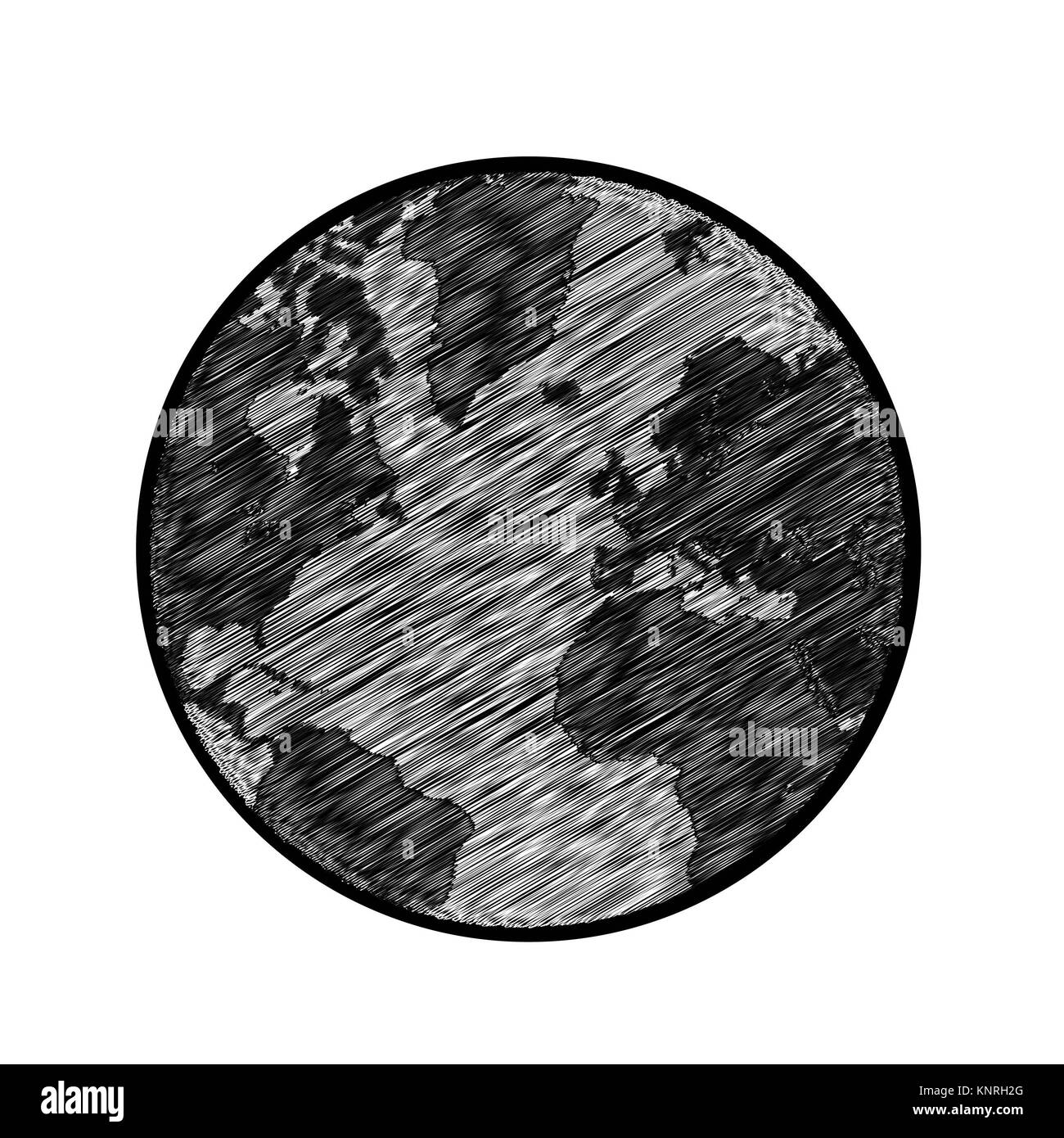 Planet earth line drawing hi-res stock photography and images - Alamy