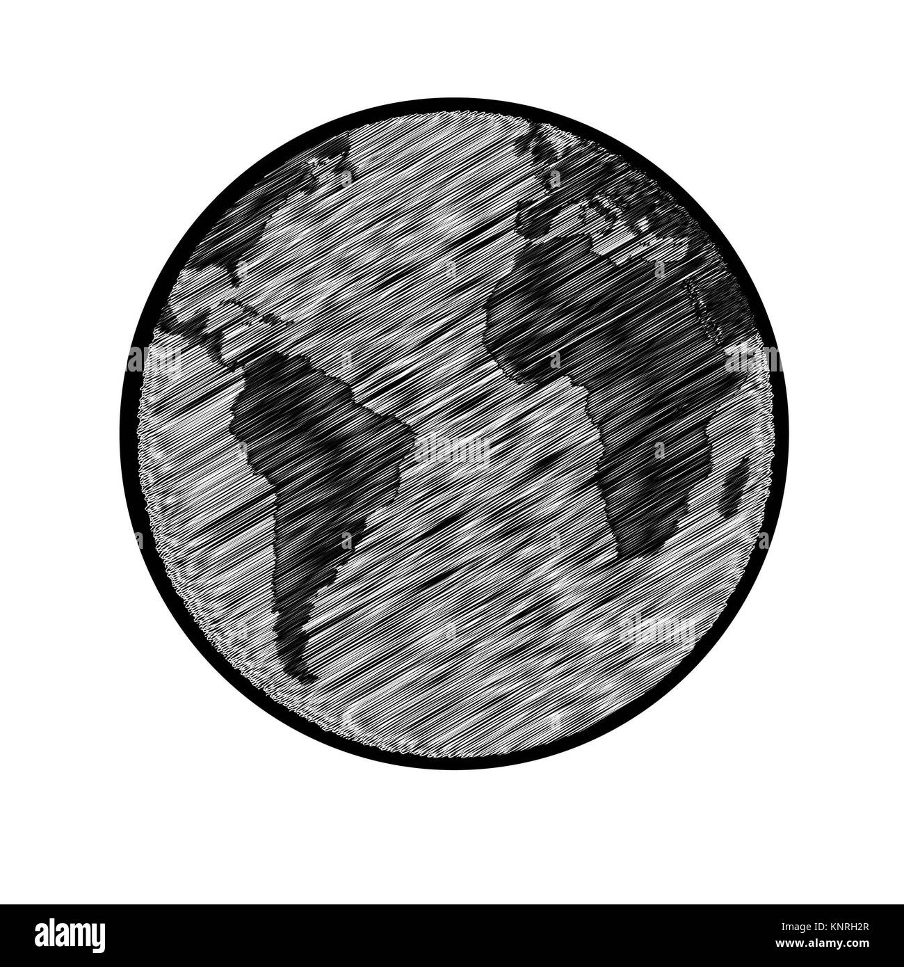 Planet earth line drawing hi-res stock photography and images - Alamy
