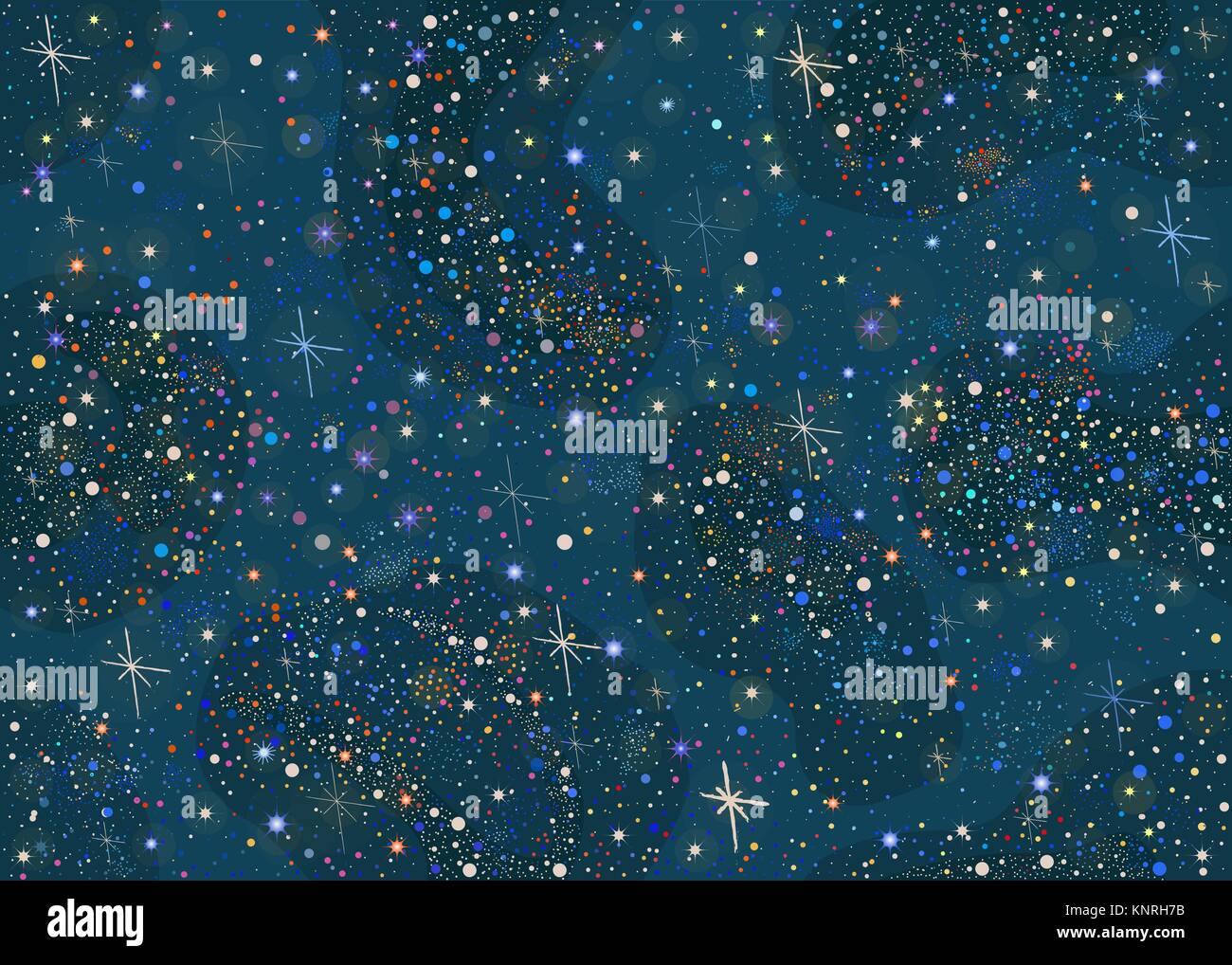 Seamless Pattern with stars and bright shiny stars on dark background ...
