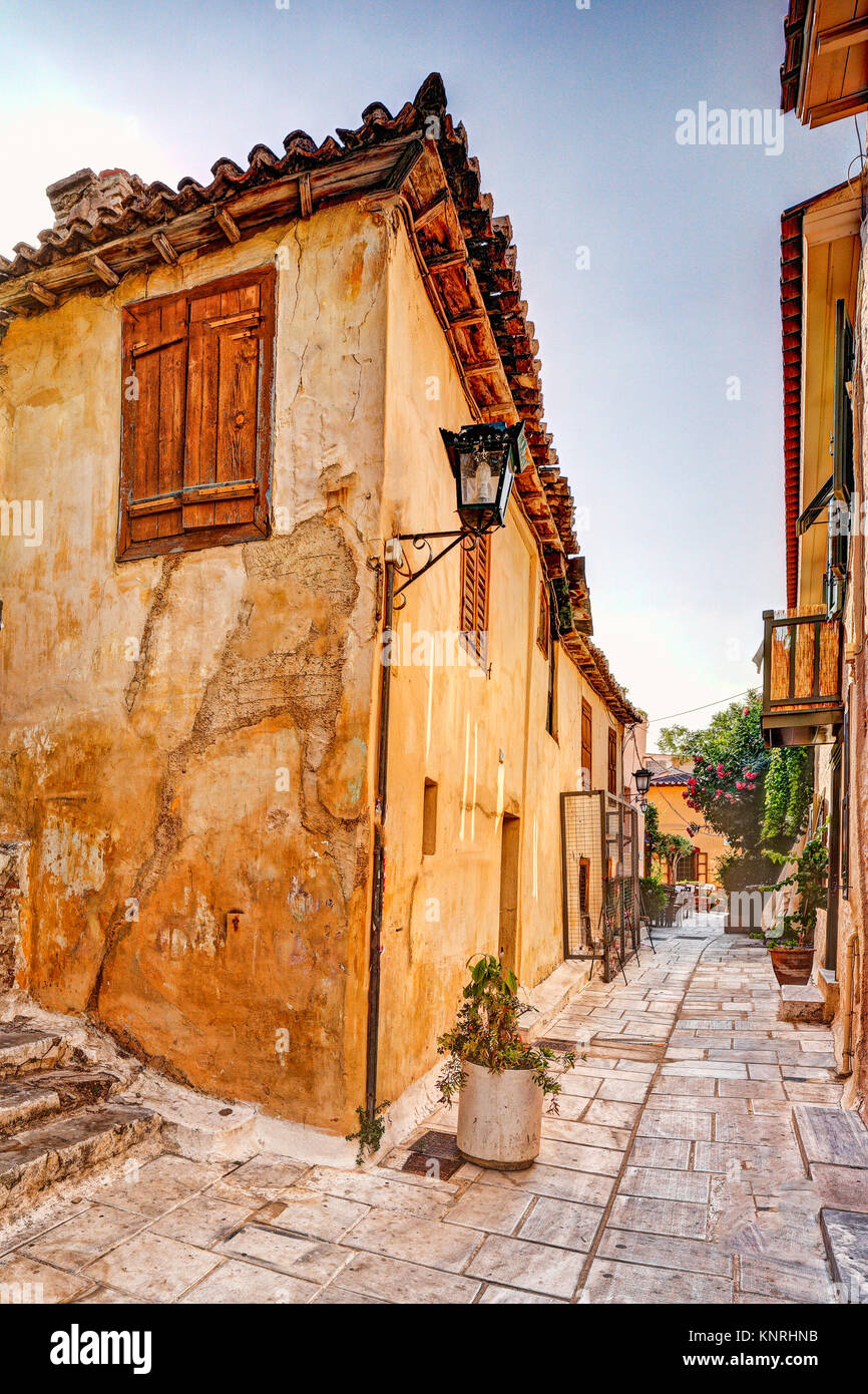 The picturesque buildings of Plaka in Athens, Greece Stock Photo - Alamy