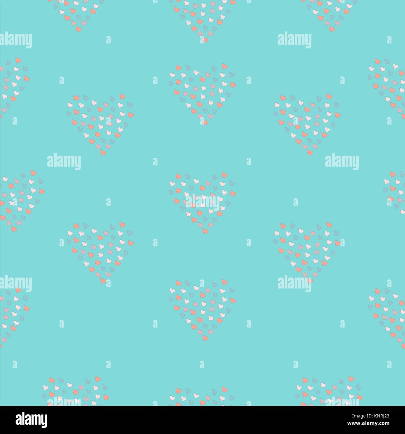 Seamless Simple Pattern with little hand drawn hearts on teal ...