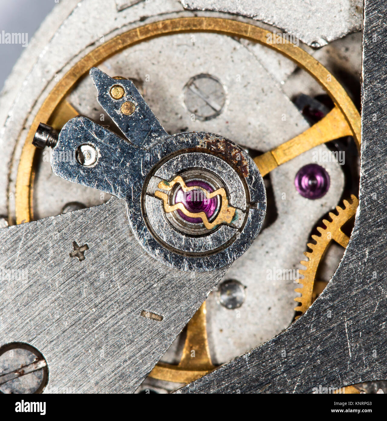 clockwork old mechanical watch, high resolution and detail Stock Photo ...