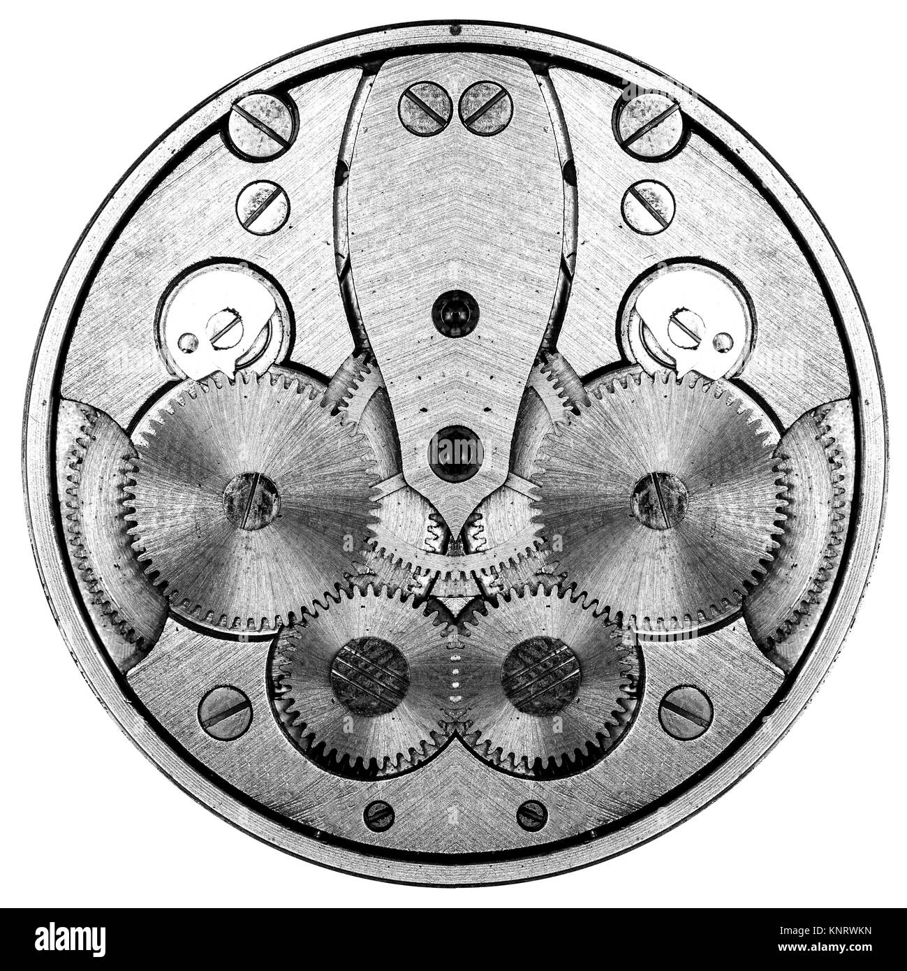 Closeup clockwork mechanism inside watch Black and White Stock Photos ...