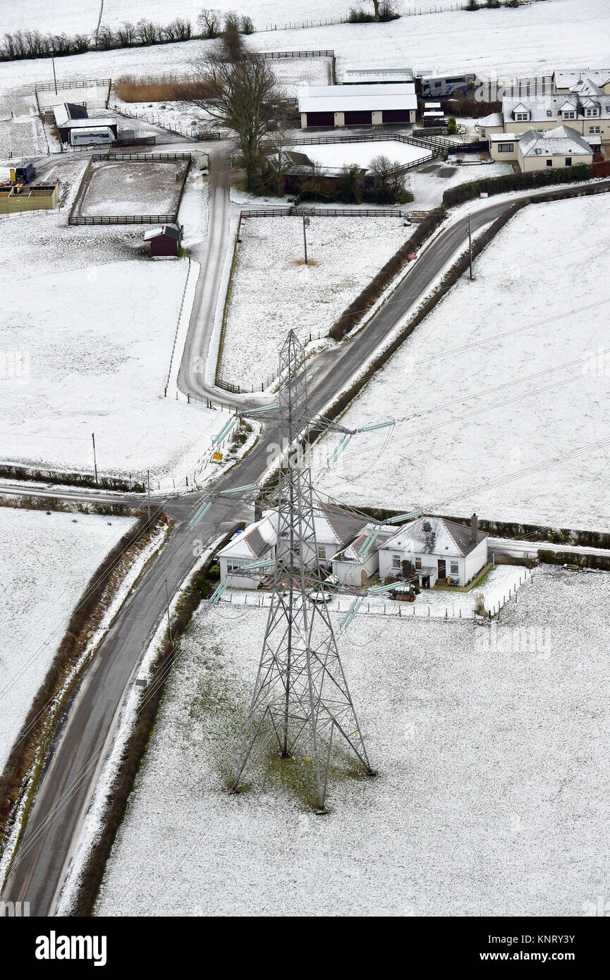 aerial view of electricity pylons Stock Photo - Alamy