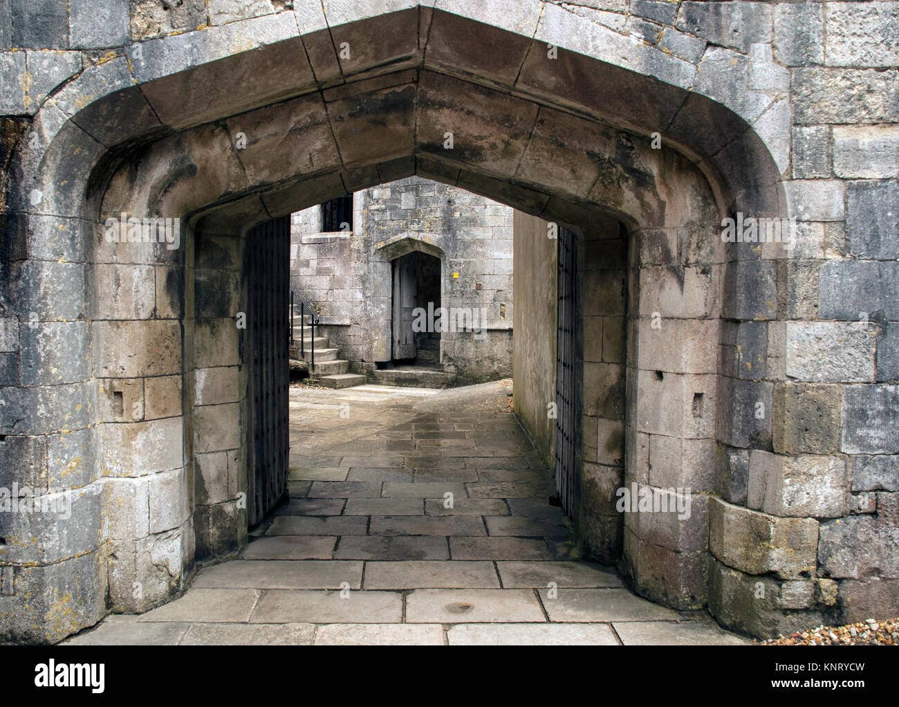 The Tudor entrance to Hurst Castle on the west gateway to the Solent ...