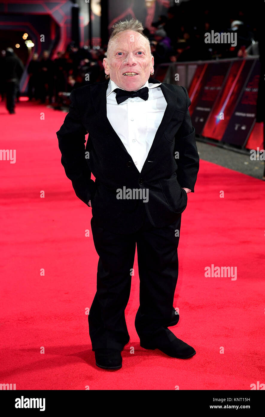 Jimmy Vee attending the european premiere of Star Wars: The Last Jedi ...
