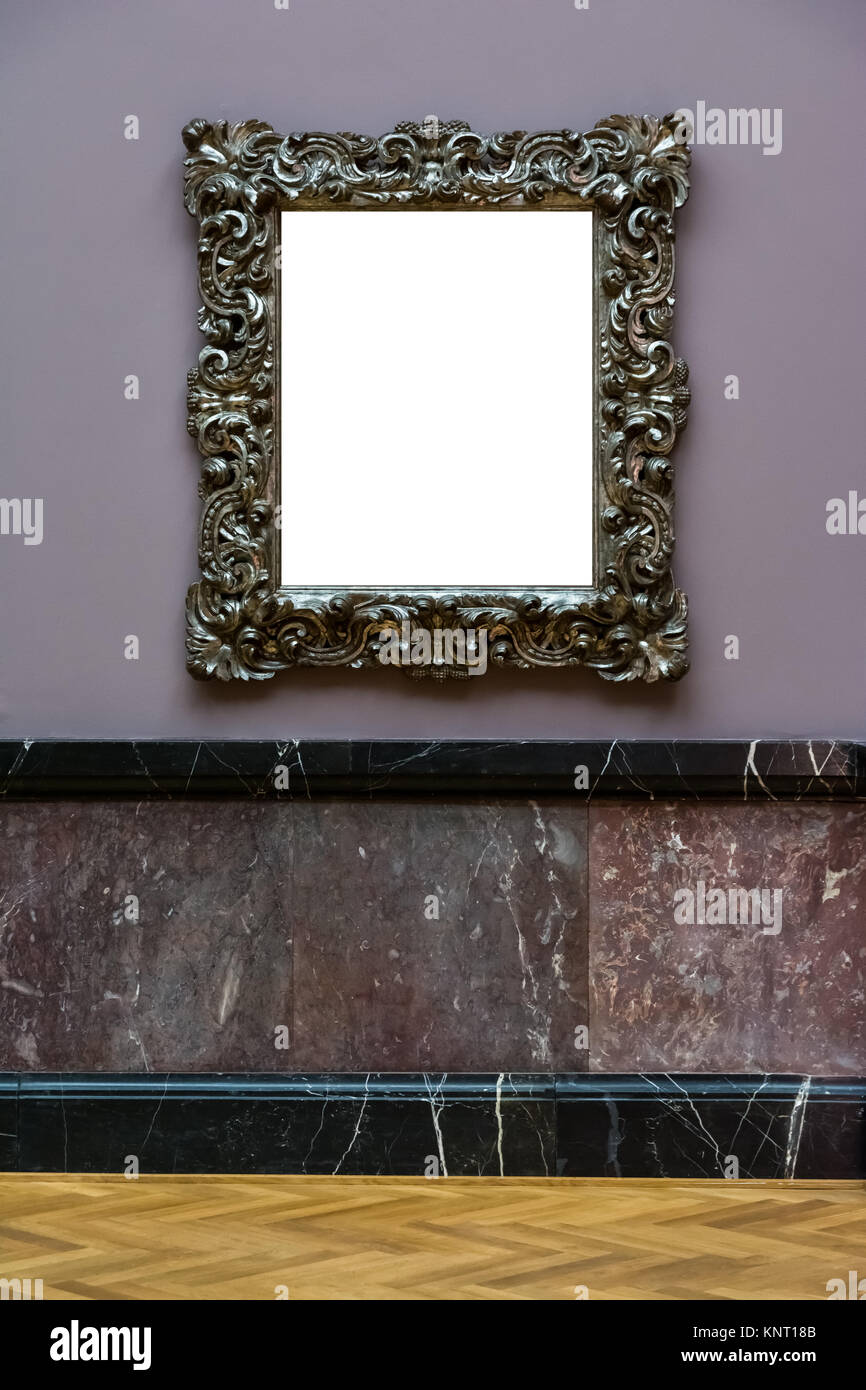 Art Museum Frame Wall Ornate Minimal Design White Isolated Clipping ...