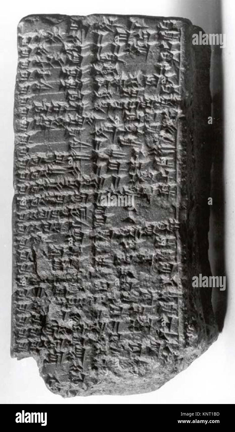 A cuneiform tablet, Urra=hubullu tablet 13, listing Sumerian and ...