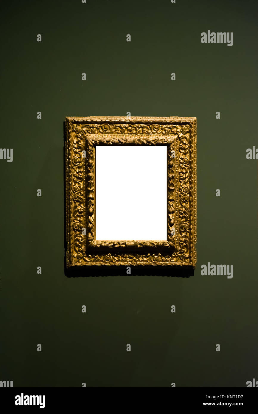 Art Museum Frame Wall Ornate Minimal Design White Isolated Clipping ...