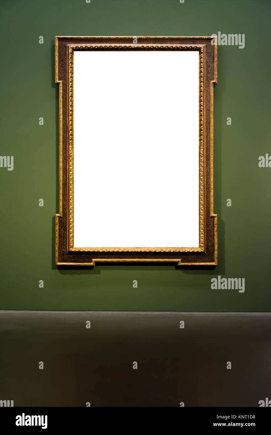Art Museum Frame Wall Ornate Minimal Design White Isolated Clipping ...