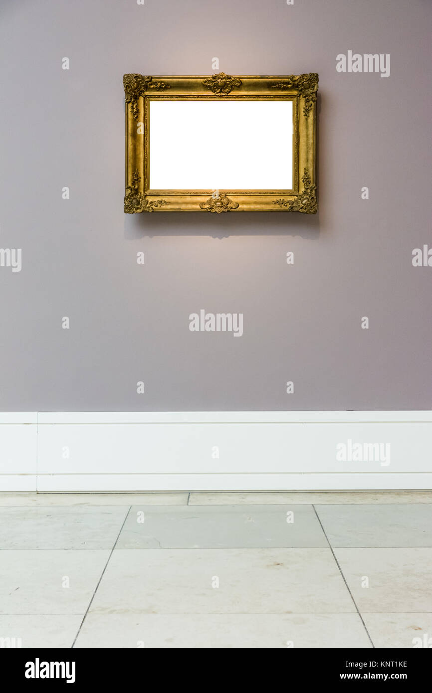 Art Museum Frame Dark Grey Wall Ornate Minimal Design White Isolated ...