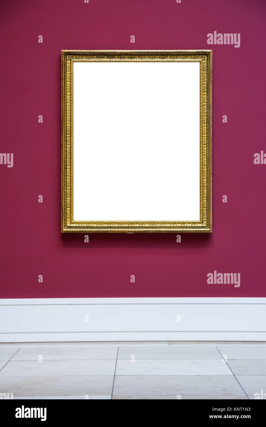 Art Museum Frame Wall Ornate Minimal Design White Isolated Clipping ...