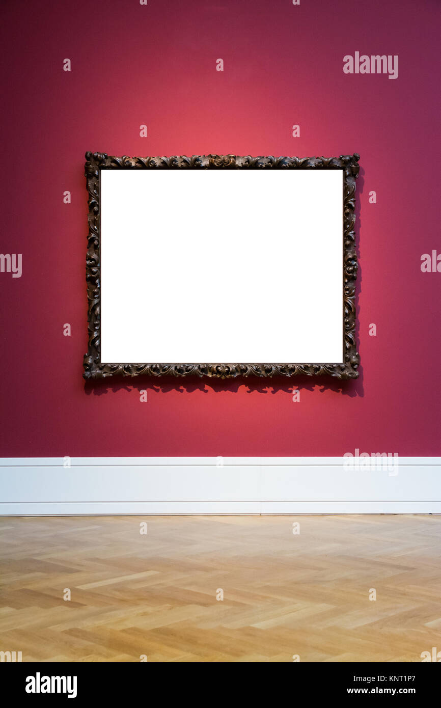 Art Museum Frame Wall Ornate Minimal Design White Isolated Clipping ...