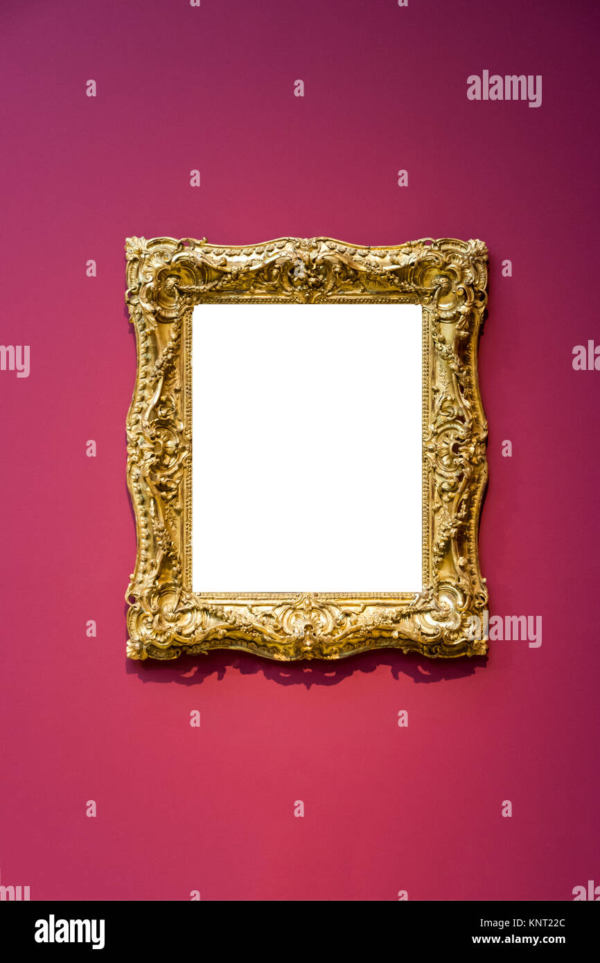 Art Museum Frame Wall Ornate Minimal Design White Isolated Clipping ...
