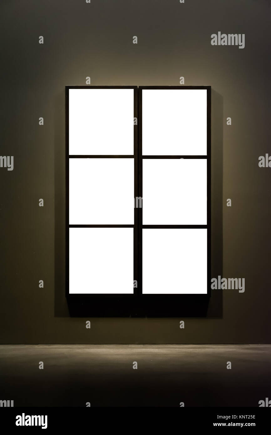 Art Museum Frame Dark Grey Wall Ornate Minimal Design White Isolated ...