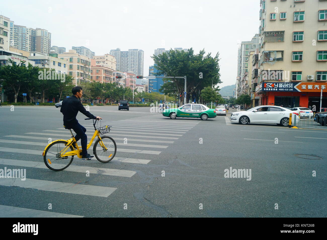 Shenzhen, China: Road intersection landscape Stock Photo - Alamy