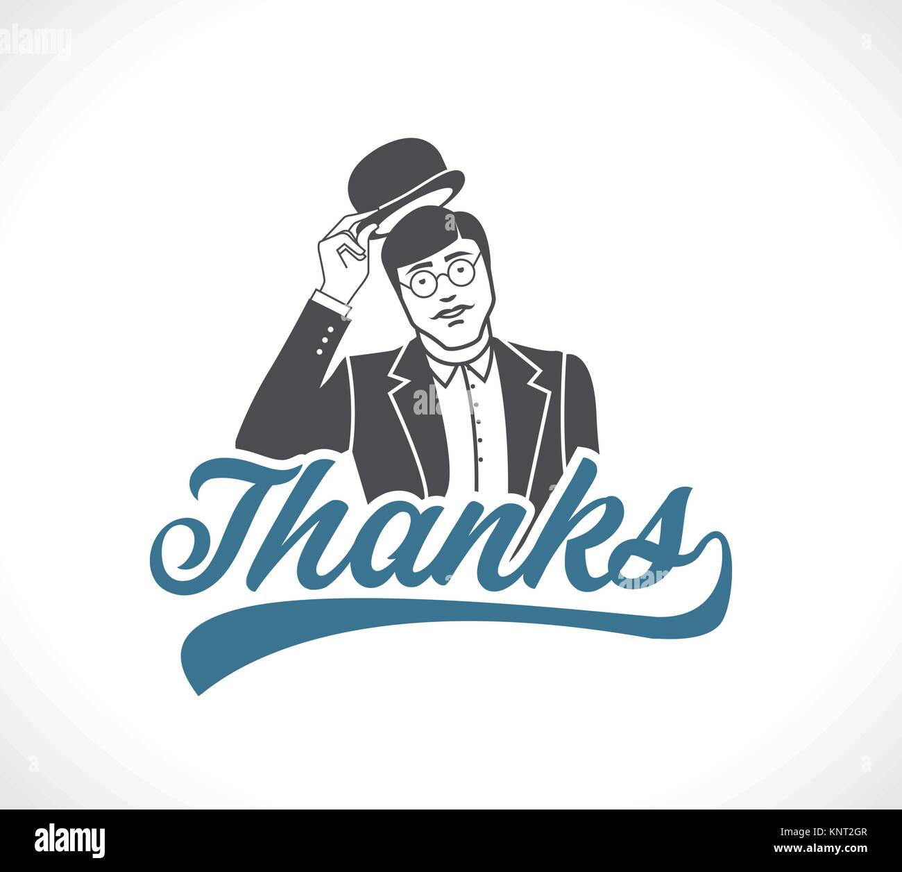 Logo - thank you concept sign - Man taking off his hat - icon – stock ...