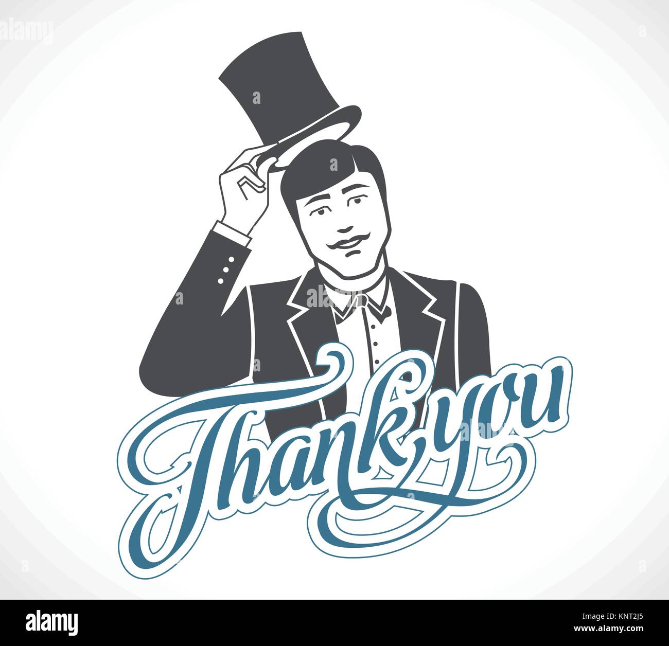Logo - thank you concept sign - Man taking off his hat - icon – stock ...
