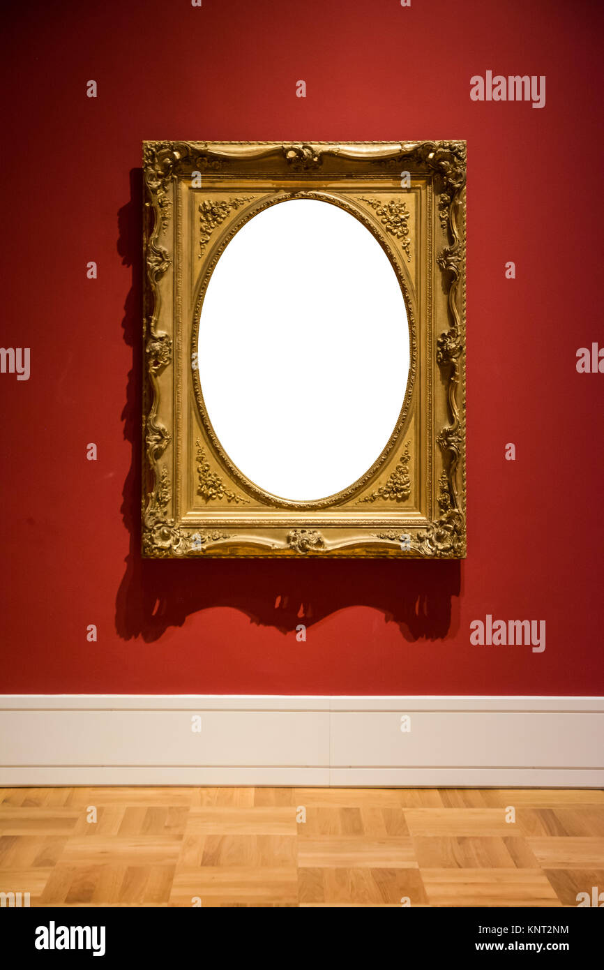 Art Museum Frame Wall Ornate Minimal Design White Isolated Clipping ...