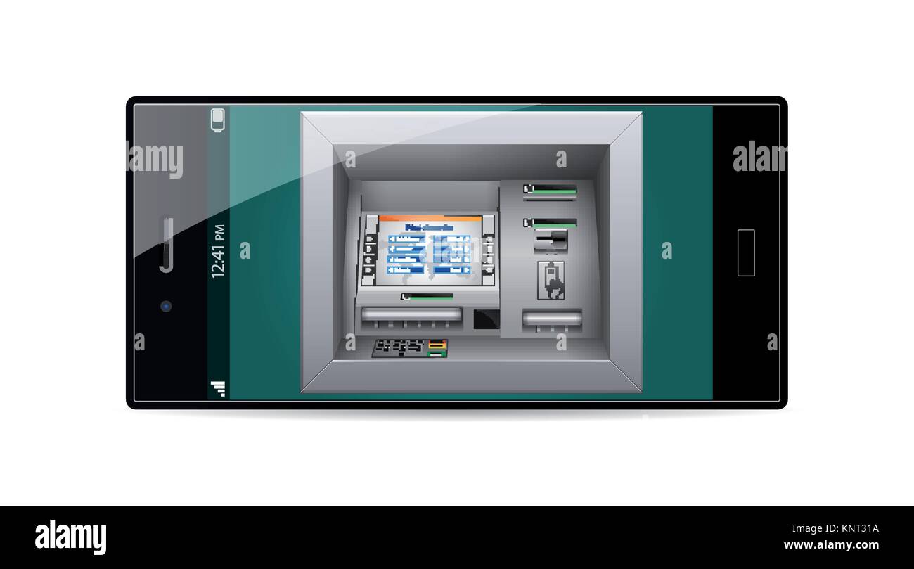 Pay by phone - ATM - Automated teller machine concept – stock ...