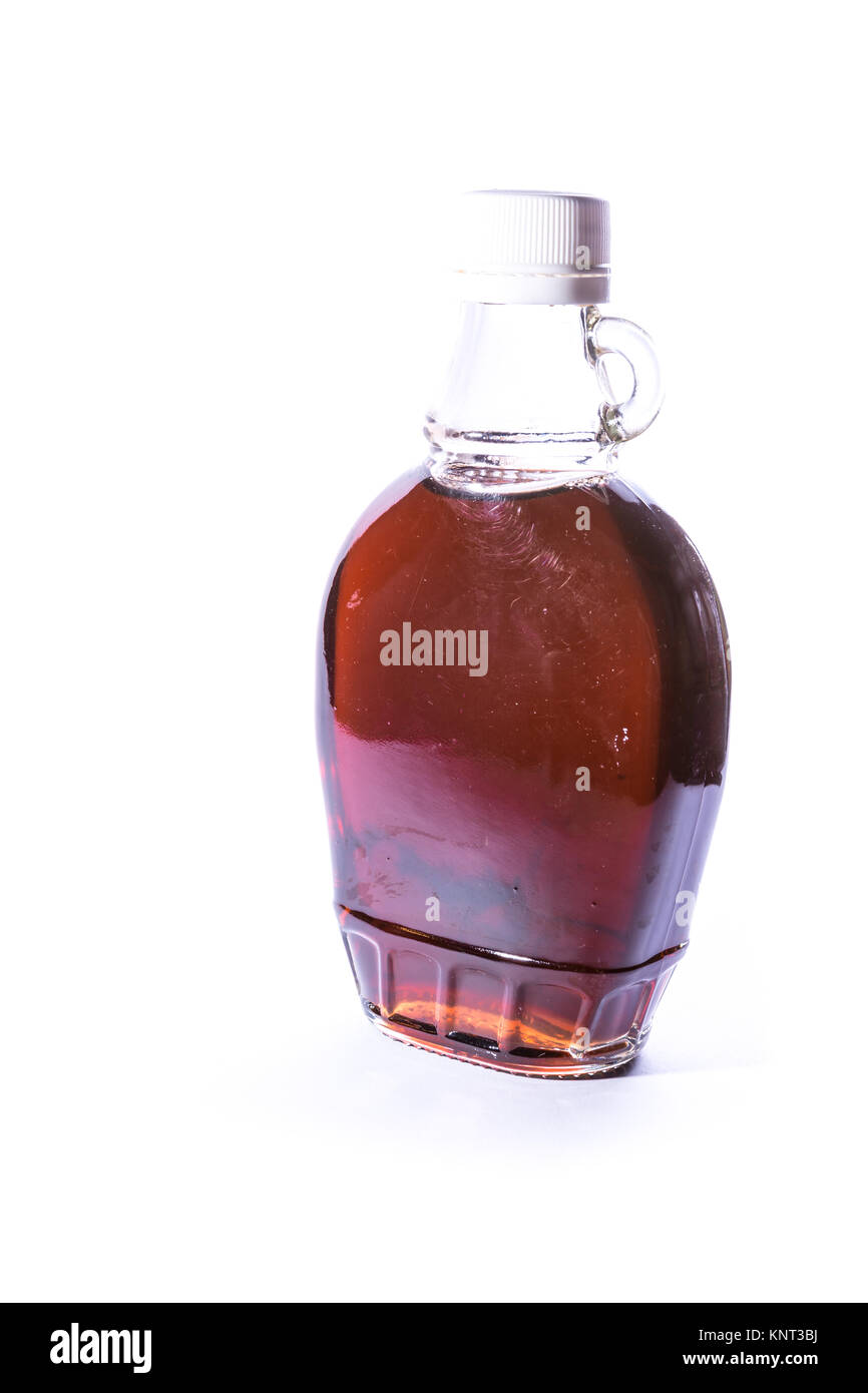 Glass Jar Jug Clear Brown Maple Syrup Container White Isolated ...