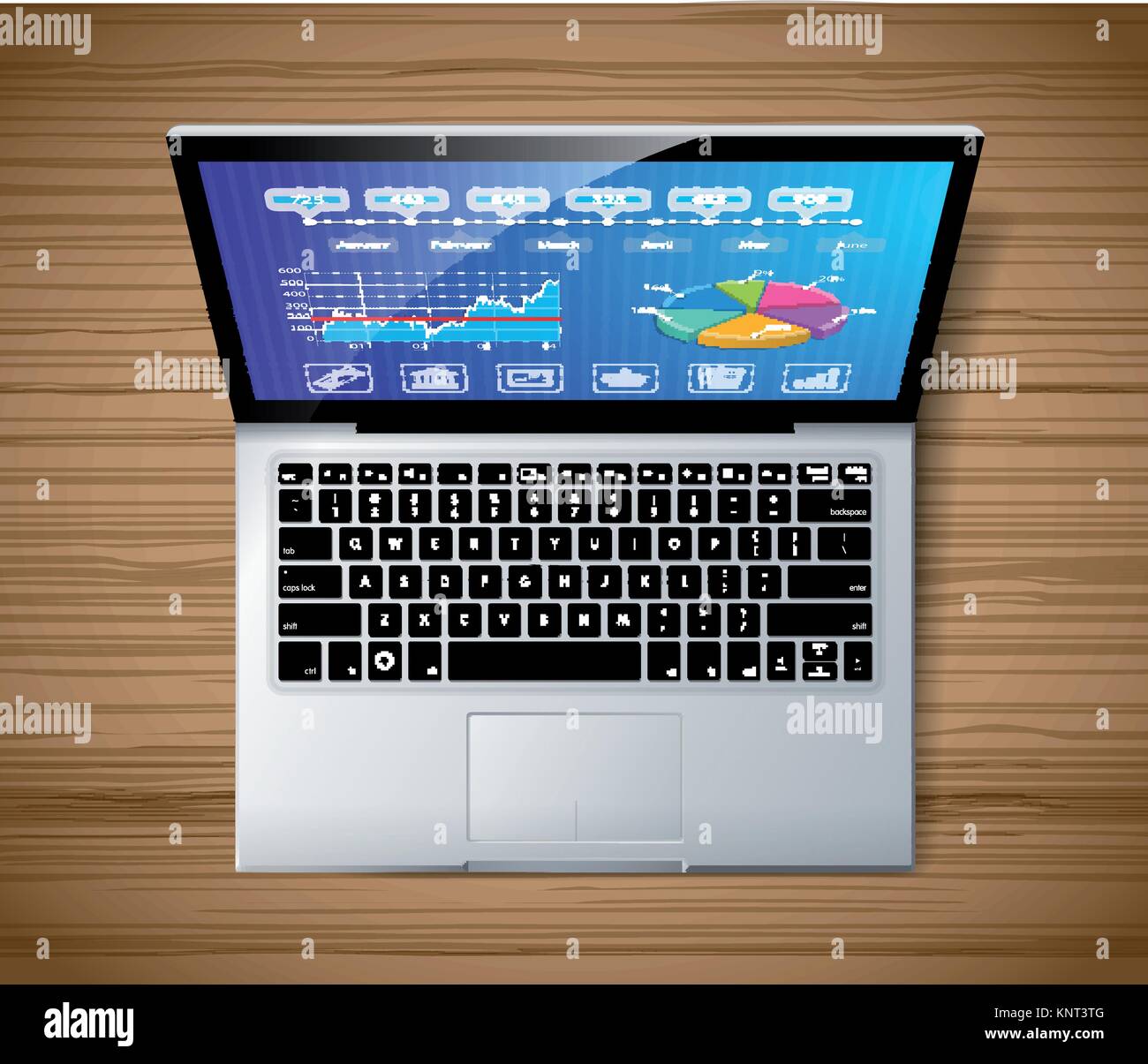 Laptop keyboard view Stock Vector Images - Alamy