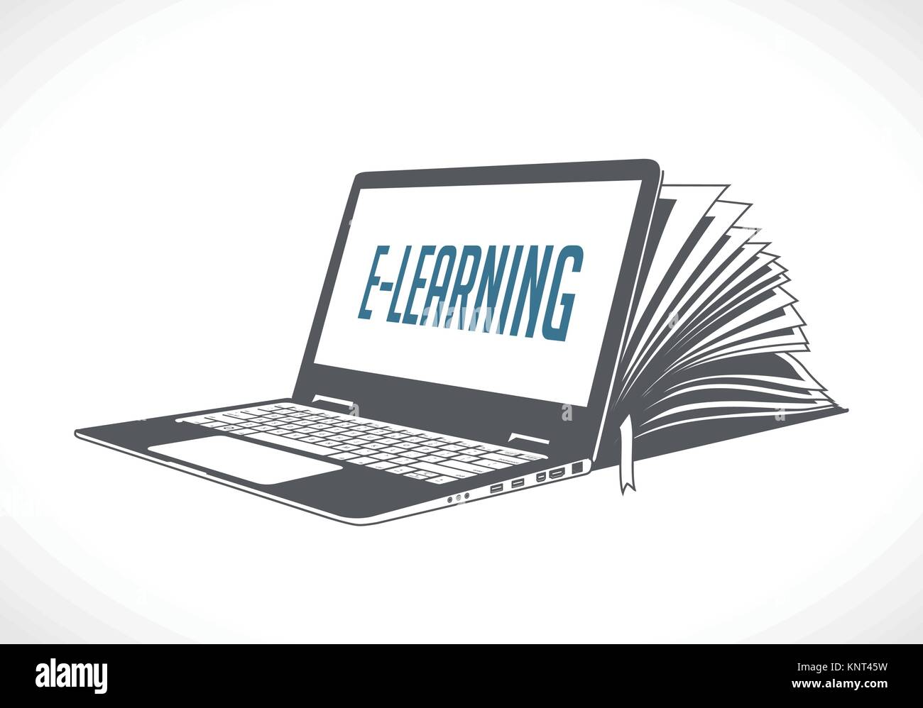Elearning logo - ebook, e-learning and knowledge base concept – stock ...