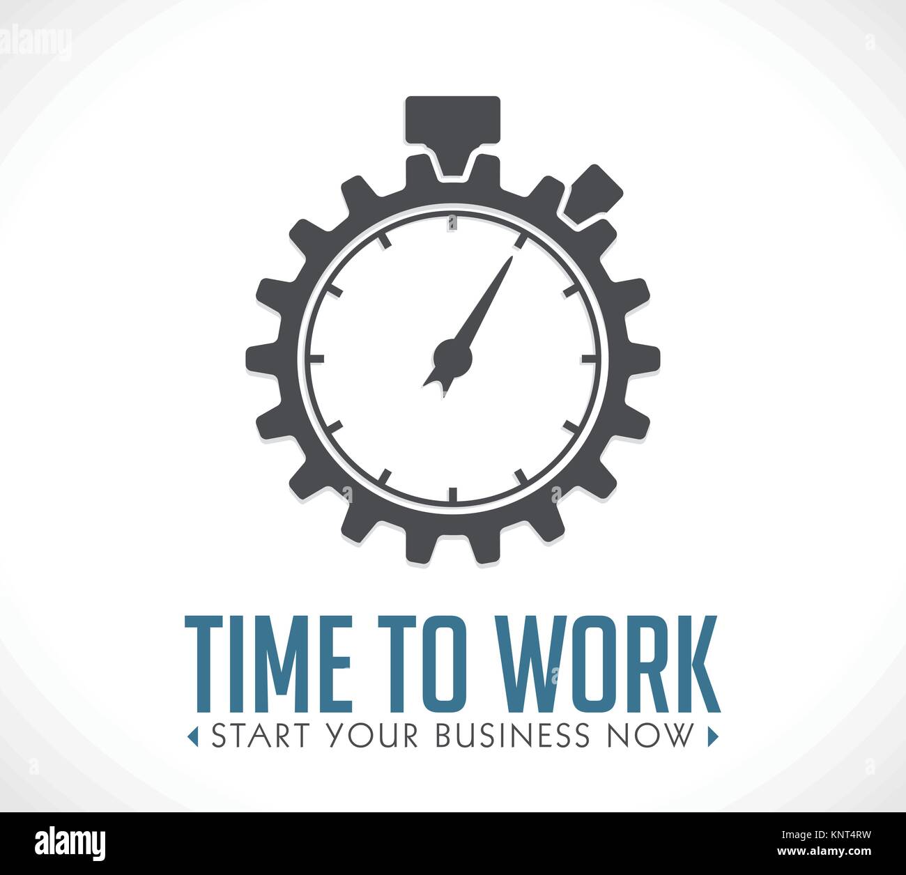 Logo - time to work - start your business now – stock illustration ...